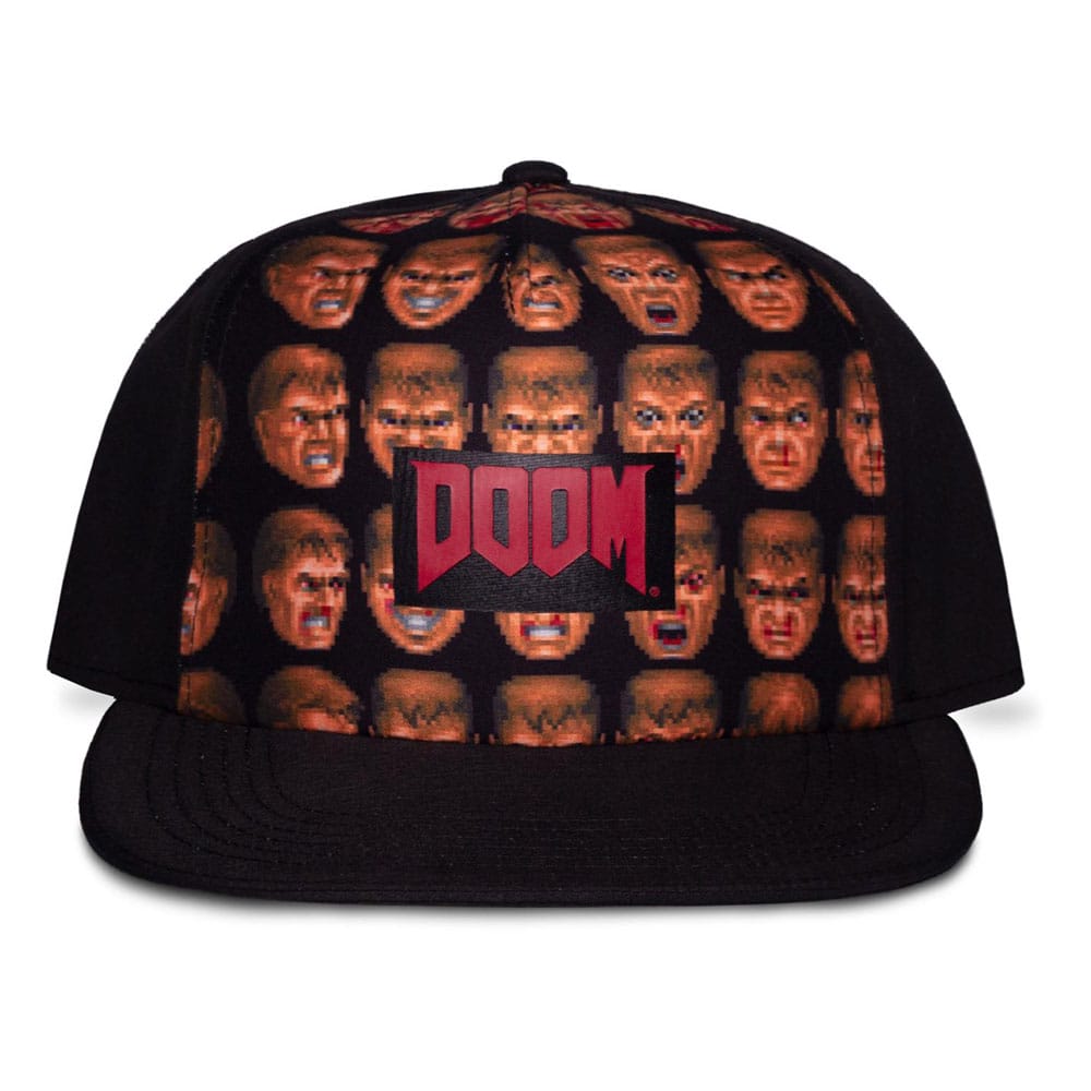 Doom Baseballcap Doom Faces Background – Nerdchandise
